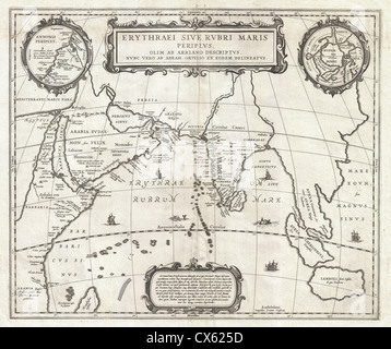 This 1658 map by Jansson depicts the Indian Ocean and the ancient ...
