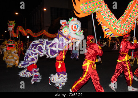Vietnamese dragon dance during Tet Lunar New Year celebrations in Ho ...