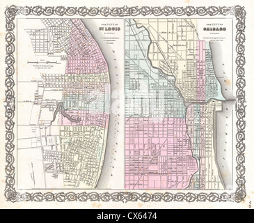 Map of Illinois and Missouri Stock Photo - Alamy