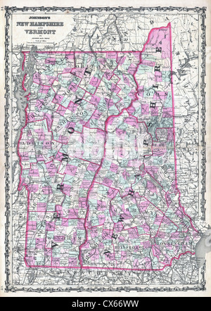 This 1862 map by Johnson depicts the regions of New Brunswick, Nova ...