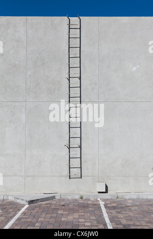 Ladder on the wall of the warehouse building Stock Photo - Alamy