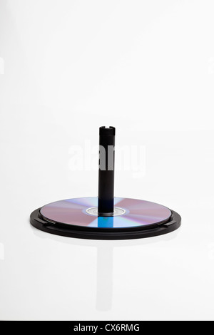 CD Spindle on White Background Stock Photo - Alamy