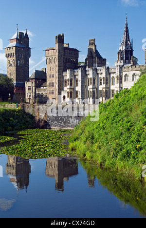 The Castle and moat Cardiff Glamorgan Wales UK Stock Photo - Alamy