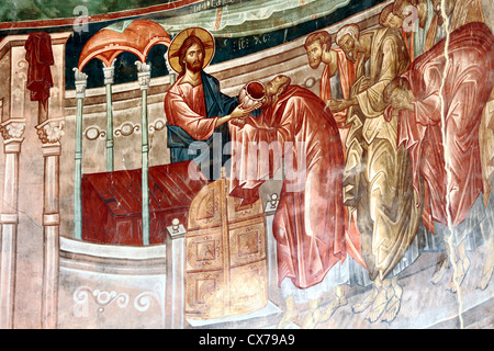 Mural painting (14th century), St. George's Monastery church, Ubisi ...