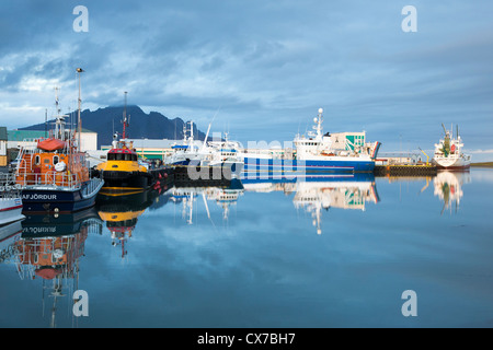 Hofn (höfn Í hornafirđi) harbour at dusk, Iceland Stock Photo - Alamy