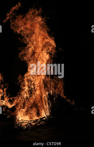 San Bernardo devil stake and close-up on the straw. Vigevano, Lombardia ...