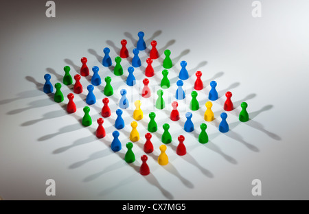 group of multi-colored people to represent social network, diversity ...