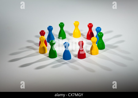 group of multi-colored people to represent social network, diversity ...