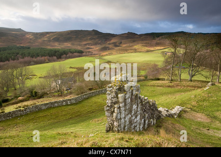Coquetdale and the Cheviot Hills in winter, near Rothbury ...