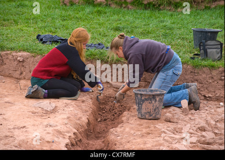 Archaeology students working at an excavation site of the ancient Stock ...