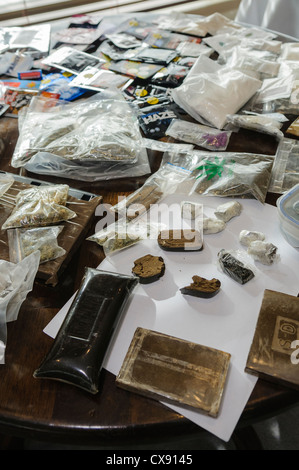 Blocks/bricks of cannabis resin on display Stock Photo - Alamy