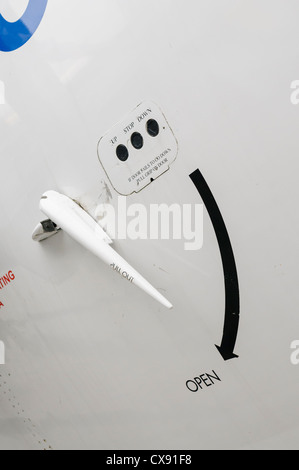 Cabin of a KLM Fokker 100 Stock Photo - Alamy