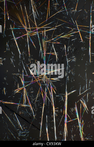Caffeine crystals in polarized light Stock Photo - Alamy