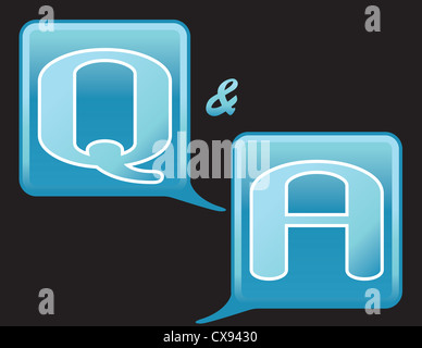 Blue Q&A - Questions and answers - symbol or icons isolated on white ...