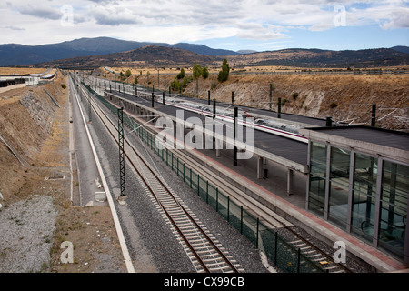 Platform of the high speed station of Segovia Guiomar Stock Photo - Alamy