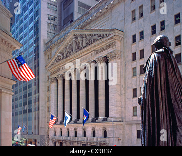 Exterior of New york Stock Exchange, Wall street, lower Manhattan, New ...