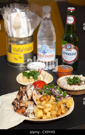 Yalla Yalla Lebanese Street Food Kitchen South Bank London Stock Photo ...