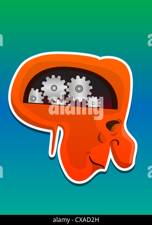 Side view fantasy alien robot black and white drawing Stock Photo - Alamy