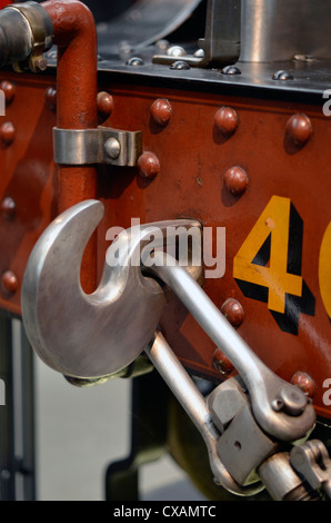 railway coupling hook on train - old steel hook Stock Photo - Alamy
