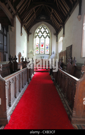 The interior of the church of St. Peter at Wolferton in West Norfolk ...