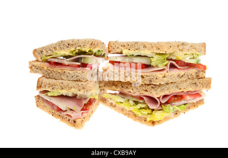 Stack of ham and salad sandwiches Stock Photo - Alamy