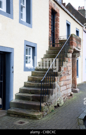 Cottage with External Staircase St Monans Fife Scotland Stock Photo - Alamy