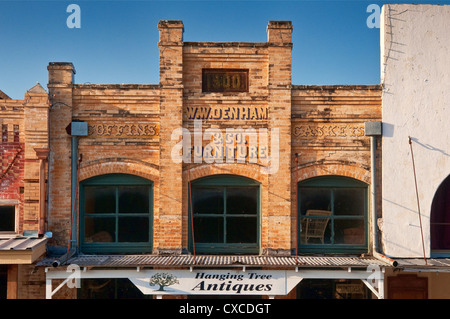 Historical store fronts in Courthouse Square, Goliad, Texas, USA Stock ...