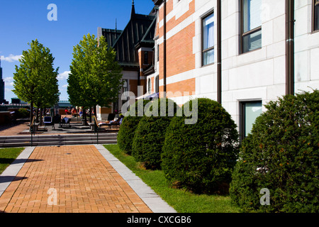 Sundeck at the pool/spa area, Fairmont Le Chateau Frontenac, Quebec ...