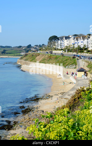 Falmouth Cornwall, Castle Beach in Falmouth with towels hanging from ...