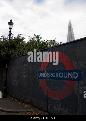 London Underground roundel sign at Southwark station. London, UK, 17 ...