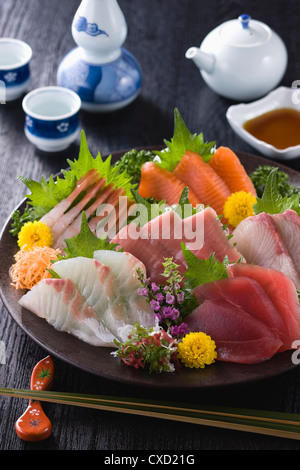 Six Assorted Sashimi Stock Photo - Alamy