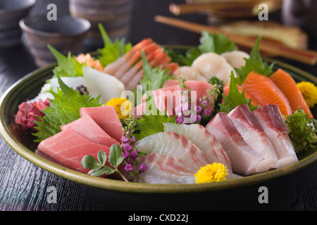 Eight Assorted Sashimi Stock Photo - Alamy