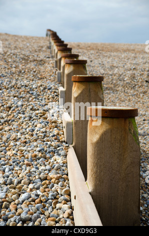 Sea defences on Winchelsea beach, East Sussex Stock Photo - Alamy
