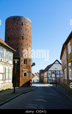 Blunt tower in Lenzen Elbe, Brandenburg, Germany Stock Photo - Alamy