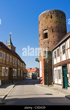 Blunt tower in Lenzen Elbe, Brandenburg, Germany Stock Photo - Alamy