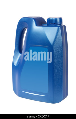 Blue plastic jerry can isolated on white background. Blue plastic jerry ...