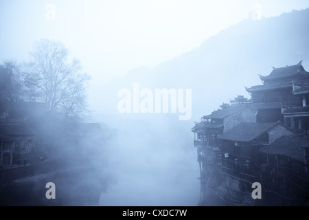Riverside, old town of Fenghuang, Hunan Province, China, Asia Stock ...