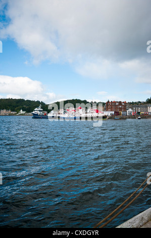 Summer view across Oban Bay towards the deaprting M.V.Isle of Mull ...