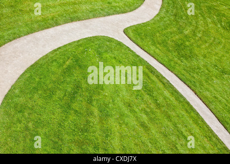 green grass and sandy path Stock Photo - Alamy