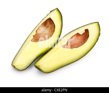 Two green round avocado fruits (Persea americana) isolated on white background Stock Photo - Alamy