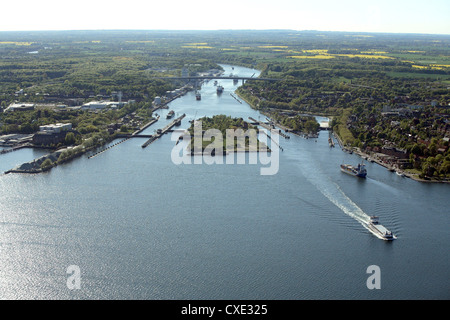 Aerial view, Kiel lock, Kiel Canal, Kiel, Kiel, Schleswig-Holstein, Germany Stock Photo - Alamy