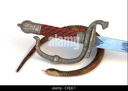 Serpent handle sword or hilt Stock Photo - Alamy
