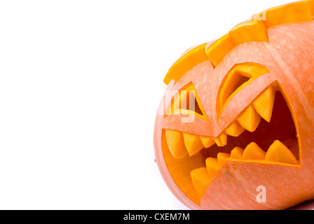Photo for the holiday Halloween. Evil pumpkin lamp background Stock ...