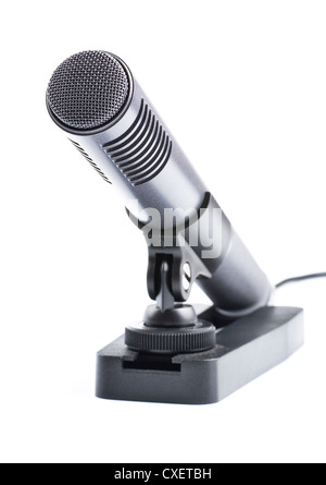 gray condenser microphone on stand Stock Photo - Alamy
