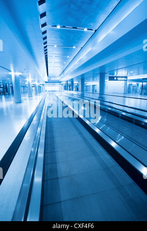 Dynamic Walkway Perspective in Modern Airport Terminal Stock Photo - Alamy