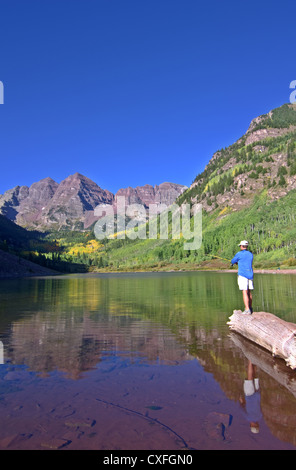 Fishing at the Maroon Bells in Colorado Stock Photo: 50744196 - Alamy