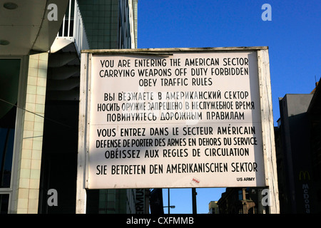 The famous Checkpoint Charlie Sign from the Russian side in Berlin ...