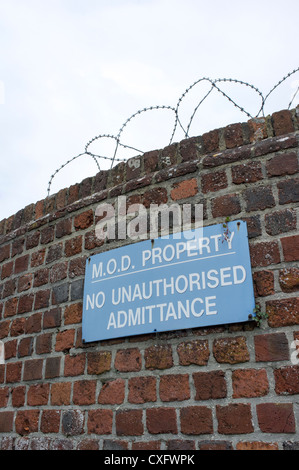 MOD property sign. Ministry of Defence no unauthorised admittance. No ...