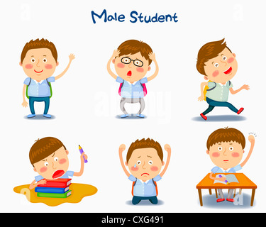 Illustration Male Student Icon Stock Photo - Alamy