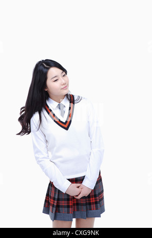 schoolgirl turning her head Stock Photo - Alamy